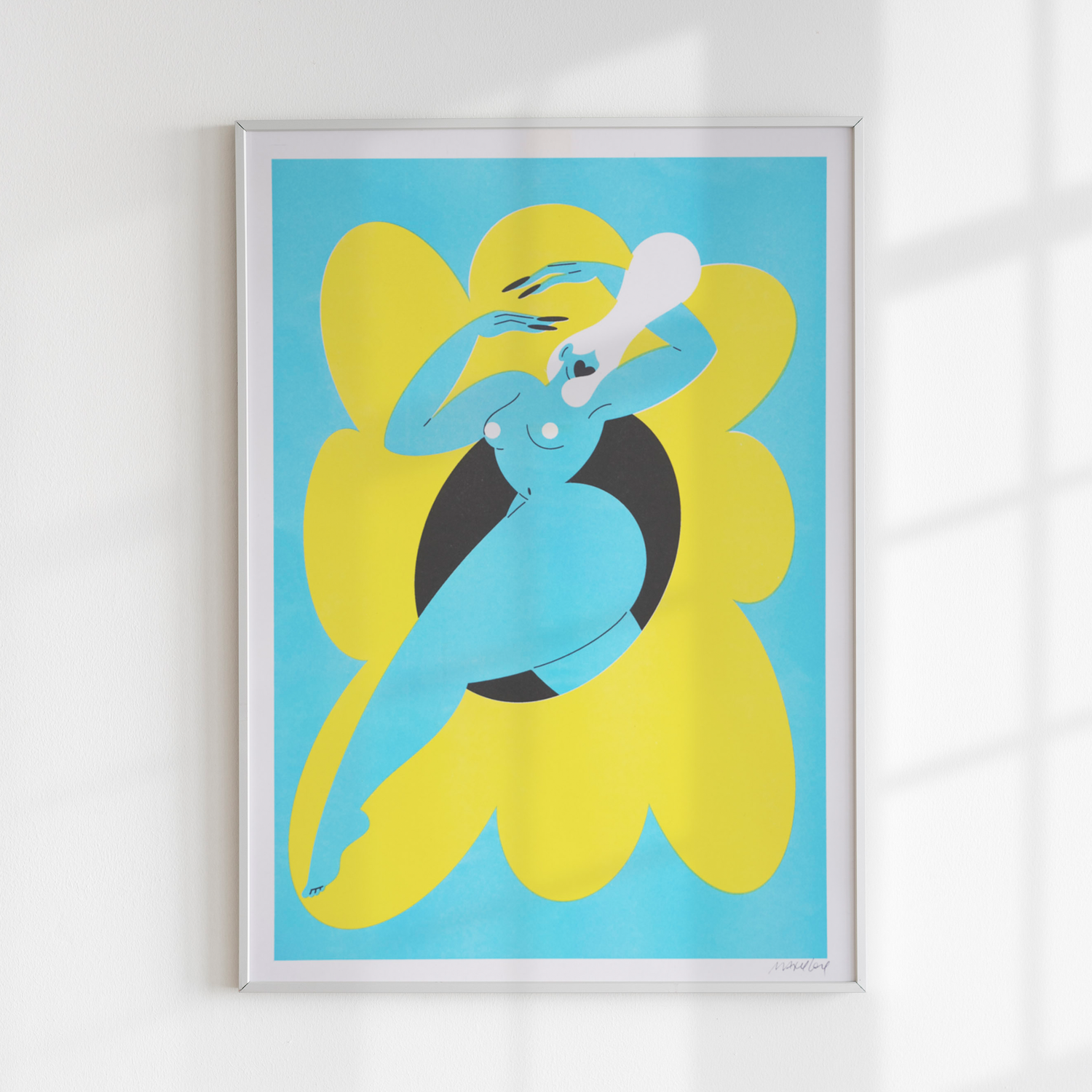 Marylou Faure - Flower Blue, Riso Print
